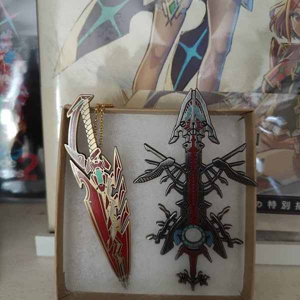 Pyra Mythra and Pneuma Metal Enamel Necklace Keychain or Pin From ...