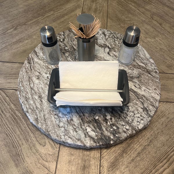 22 Inch, Marble Quartz Table Top, Lazy Susan, Turntable, With Polished ...
