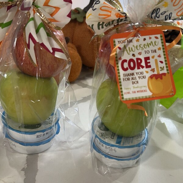 EDITABLE You Are Awesome to the Core Caramel Apple Appreciation Table ...