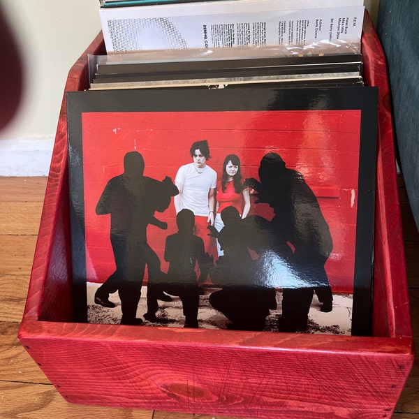 Vinyl Record Storage Box | Reclaimed Wood Album Display Crate | Rustic ...