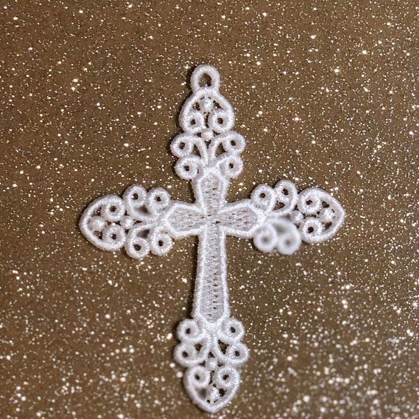 FSL Filigree Cross Free Standing Lace Ornaments Machine Embroidery ...
