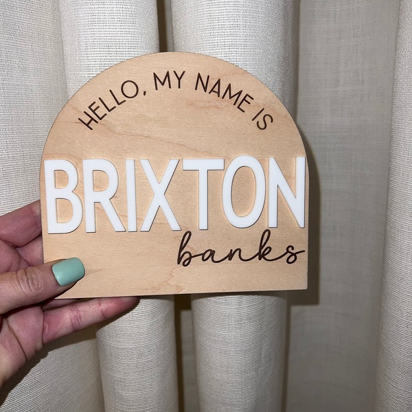 Baby Name Announcement Sign - Hello My Name is Sign - Fresh 48 Photo ...
