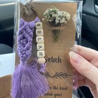 Personalized Macrame Name Keychain, Unique Bridal Party Gift, Backpack ...