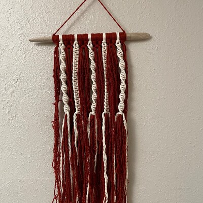 XL Macrame Wall Hanging, 46w X 26l, Brown/pink/white/gray/blue Cotton ...