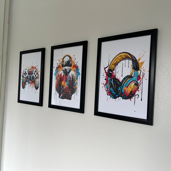 Set of 3 Gaming Prints, Gamer Decor, Gamer Wall Art, Boys Game Room ...