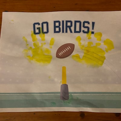 Go Team Football Handprint Goalpost Craft / Baby & Toddler Craft ...