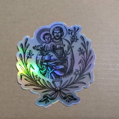 Marian Cross Vinyl Sticker Rosary Sticker Catholic Sticker Mary Sticker ...