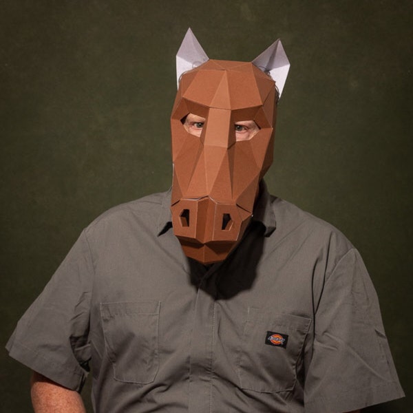Horse Mask, Donkey Mask | DIY Paper Mask, Printable Template ...