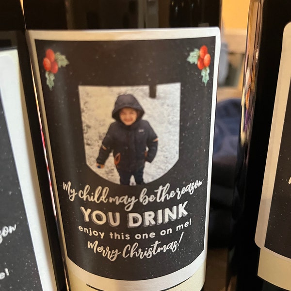 Editable Christmas Gift for Teacher, Printable Wine Bottle Label ...