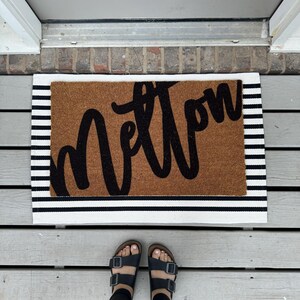 Monogrammed Coir Border Door Mat,monogram Border Personalized Doormat ...