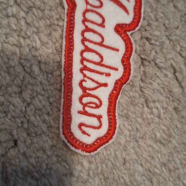 Embroidered Personalised Name Badge 100mm Wide Patch Iron on or Sew ...