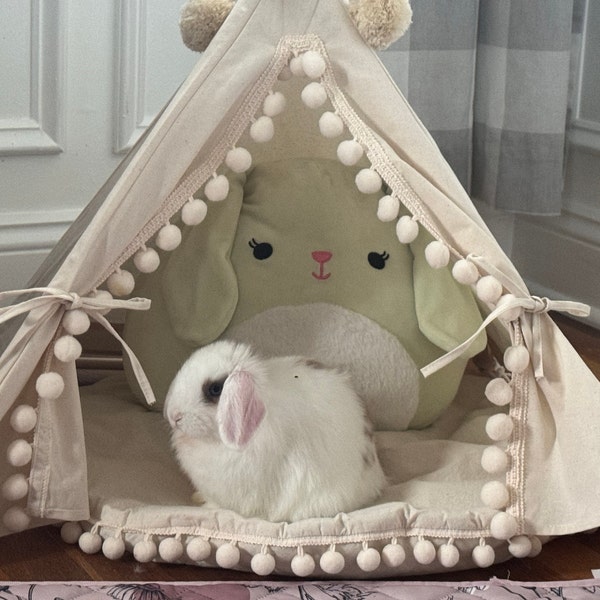 Rabbit Bed, Bunny Bed, Rabbit House, Bunny Teepee, Pet Teepee, Guinea ...