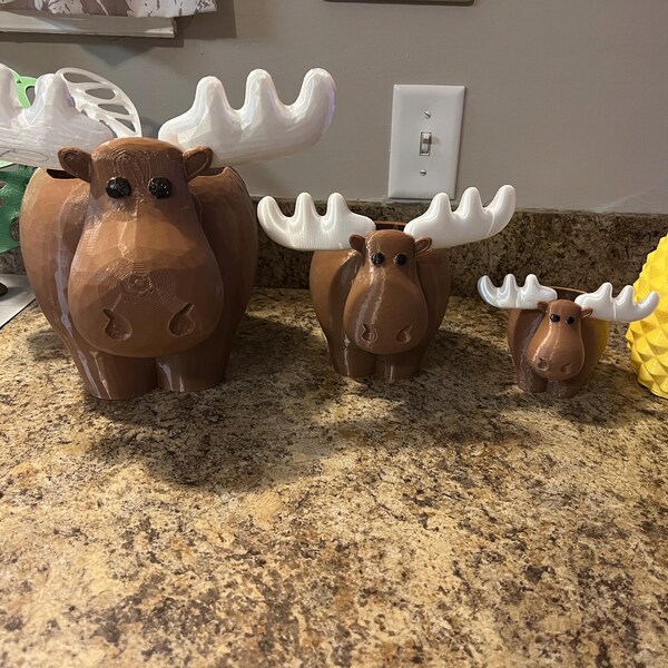 Moose Flower Pot Planter, Pencil Holder - 3D Model STL File - Etsy