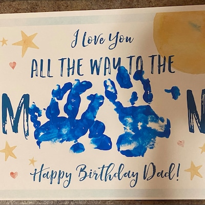 I Love You to the Moon Handprint Craft for Baby, Toddlers, or Preschool ...