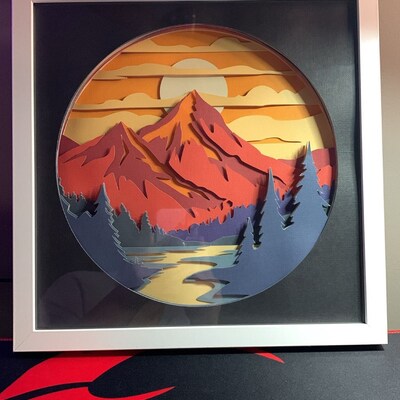 Waterfall Landscape Shadow Box SVG Template, 3D SVG Shadowbox, DIY ...