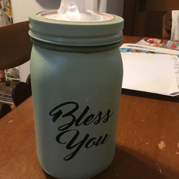 Bless You Decal. Permanent Vinyl Decal. Perfect for Mason Jar, Tissue ...