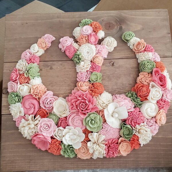 Large Rainbow Wood Flowers Heart Board. Sola Wood Flowers, Rainbow ...