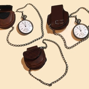 Leather Pocket Watch Case With Eyelet Option - Etsy