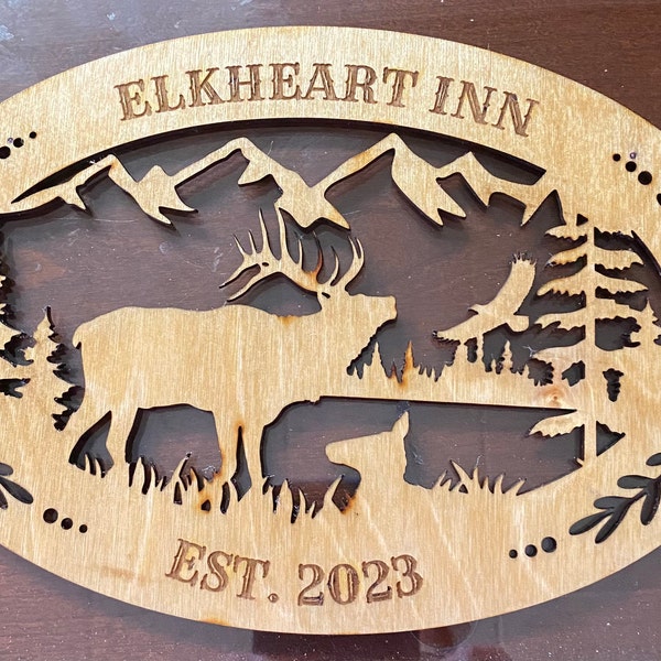 Elk Scene DXF, Elk Silhouette SVG, Nature Scene Cut Files, Family Cabin ...