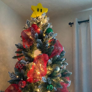 Super Mario Star Tree Topper Power Star Mario Star Retro Star - Etsy