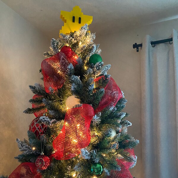 Super Mario Star Tree Topper | Power Star | Mario Star | Retro Star - Etsy