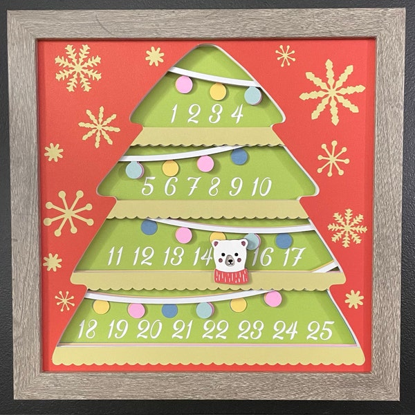 Advent Calendar Shadow Box Svg, Shadow Box Svg, Christmas Advent ...