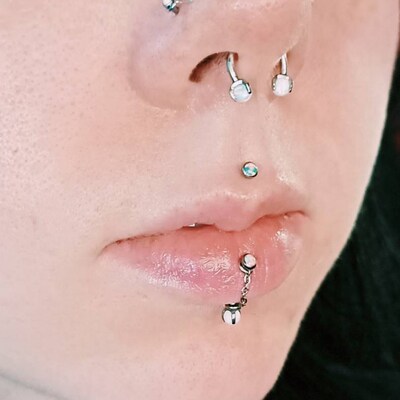 2 Style Barbell Chain, Ear Piercing Chain, Industrial Piercing ...