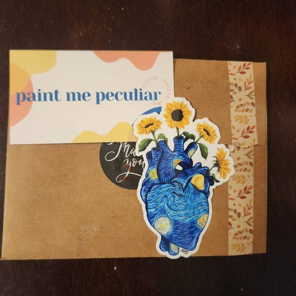 Starry Night Heart Sticker/ Starry Night Sticker / Weather Proof ...