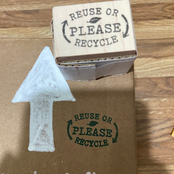 Please Recycle Rubber Stamp, Sustainable Packaging Stamp Handmade by ...