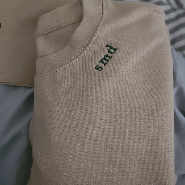 Collar Embroidered Initial Sweatshirt, Monogramed Sweatshirt, Gift for ...