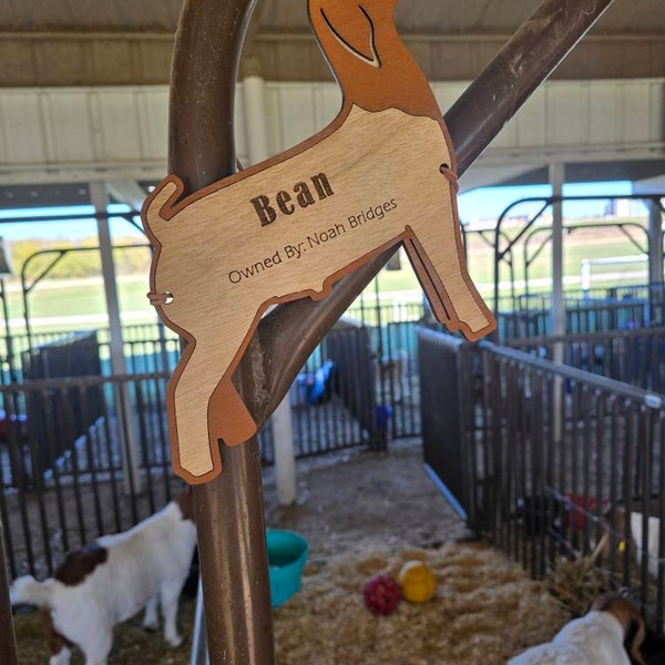 Customizable Pig Hog Stall Tag or Name Plate Label for Fairs and ...