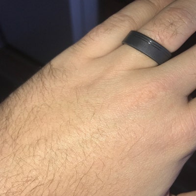 Saw Cut Titanium Wedding Ring - Etsy