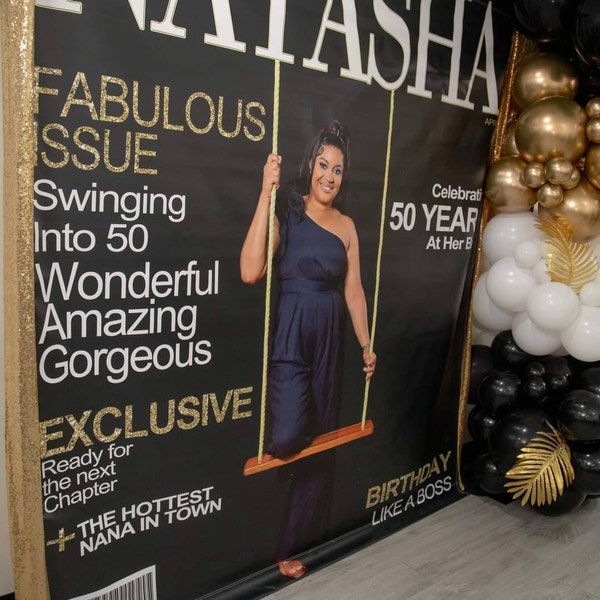 Magazine Cover Backdrop, Magazine Cover Birthday, Magazine Cover Banner ...