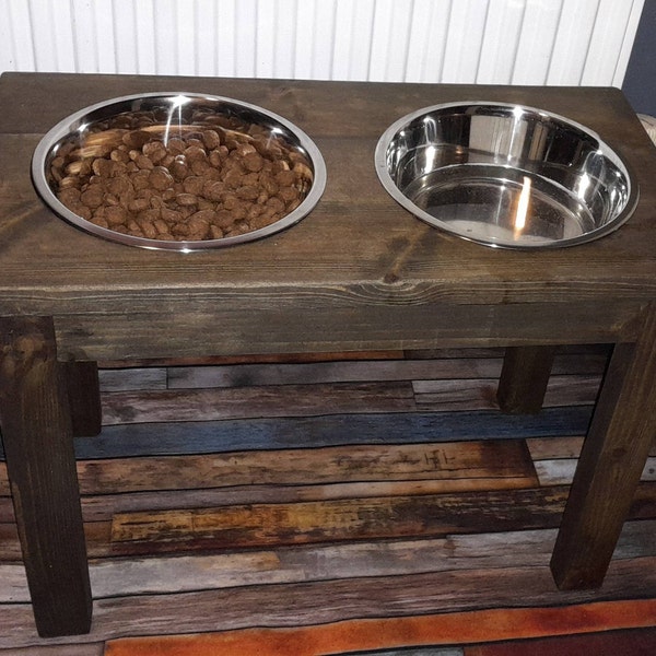 Handmade Tall Wooden Raised Pet Dog Bowl Stand Table Bespoke - Etsy UK
