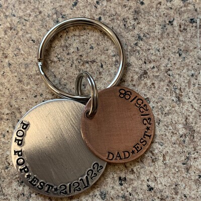 Personalized Fathers Day Keychain Custom Fathers Day Gift - Etsy