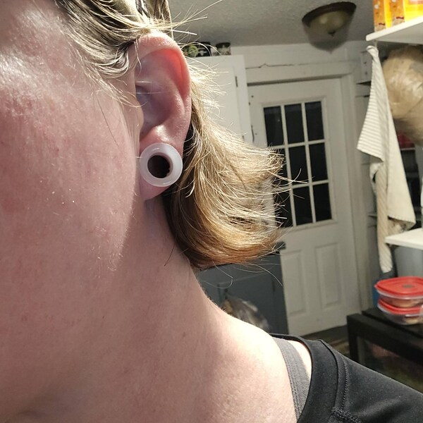 PAIR of Unique Yellow Skull With Red Eyes Steel Screw Fit Stash Plugs ...