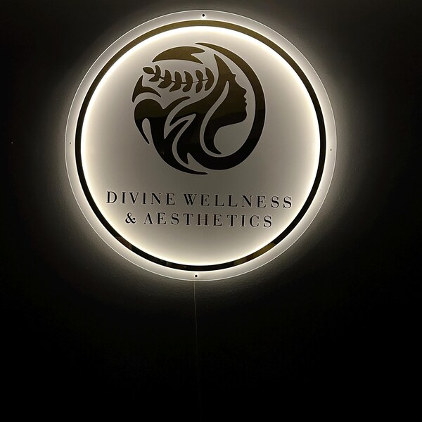 Custom Backlit Acrylic Sign Acrylic Logo Sign LED Business Sign Salon ...