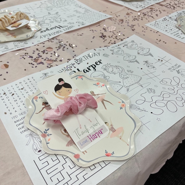 Ballerina Coloring Placemat DIGITAL | Ballet Party Activity | Kids ...
