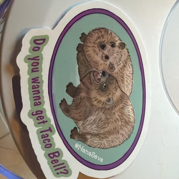 Hyrax Taco Bell Vinyl Sticker - Etsy