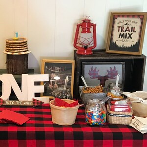 Trail Mix Bar Sign, Make Your Own Trail Mix Lumberjack Style Decor, Red ...
