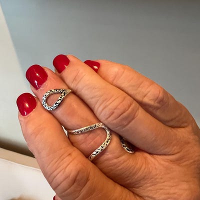 Long Rectangle Ring, 925 Sterling Silver Rectangle Ring, Square Ring ...