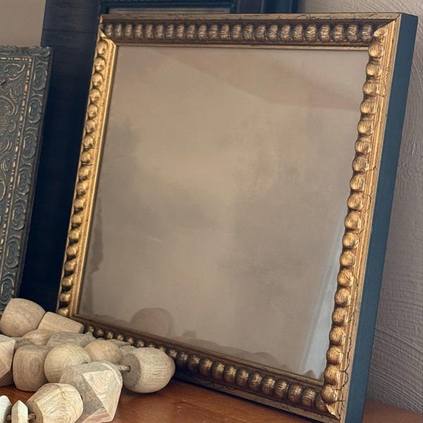 Chunky Bead Gold Picture Frame, Antique Distressed Finish- Custom ...