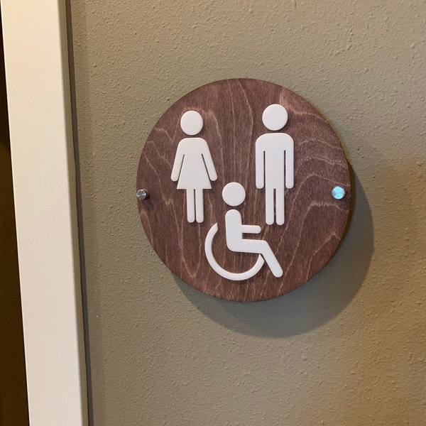 Women Men Unisex Office Cafe Restroom Signs Acrylic Coffee Shop ...
