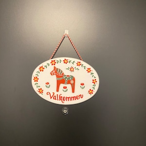 Swedish Welcome Sign, Swedish Gifts, Scandinavian Decor, Swedish Dala ...