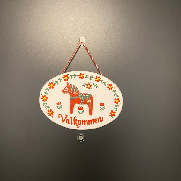 Swedish Welcome Sign, Dala Horse, Swedish Sign, Swedish Gifts, Swedish ...