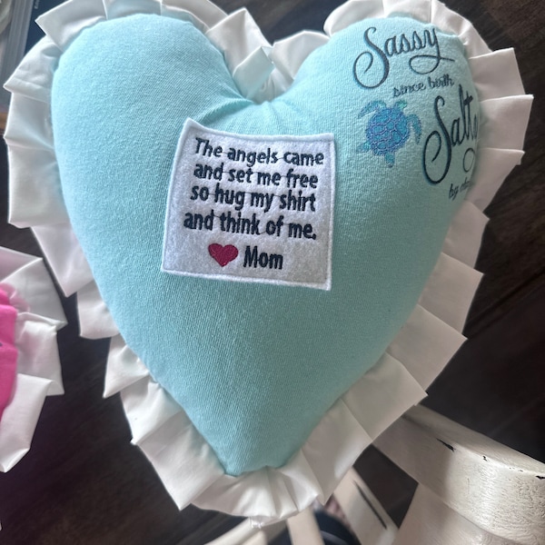Heart MEMORY Pillow, Memory Cushion, Loss of Father, Custom Pillow ...