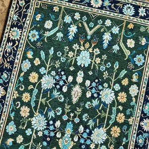Dark Floral Cottagecore Rug Bohemian Aesthetic Living Room Home Decor ...