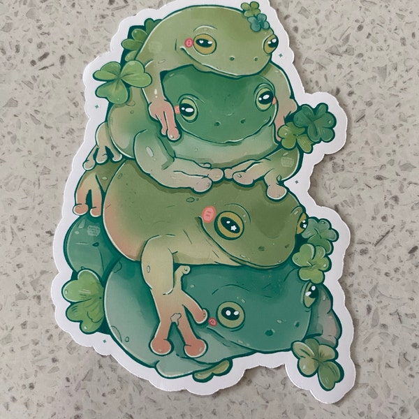 Frog Stack Big Frog Sticker Durable Sticker Laptop Sticker Vinyl Sticker Decor for Frog Lover ...