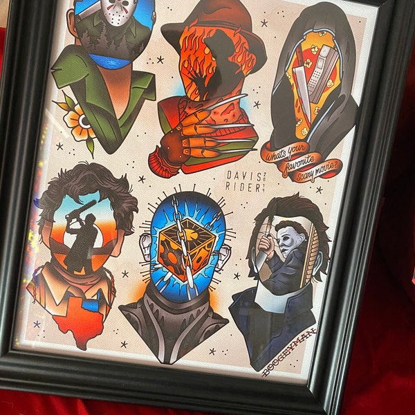 Horror No-face Tattoo Flash Art Print - Etsy