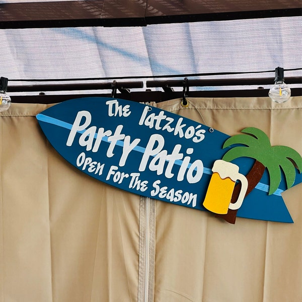 Handmade Surfboard Sign,personalized, Hand Lettered, Party Patio Sign ...